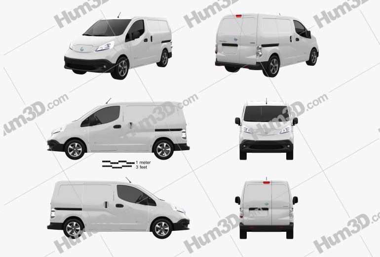 Nissan NV200 blueprints Download in PNG - 3DModels.org