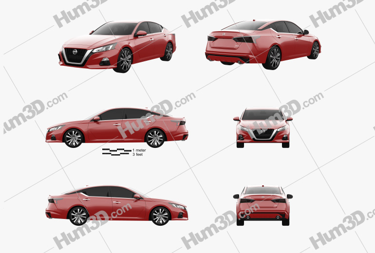 Nissan Altima Platinum 2021 Blueprint Template - 3DModels.org