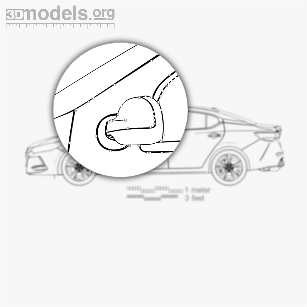 Nissan Sentra SR 2023 Vector Blueprint - 3DModels.org