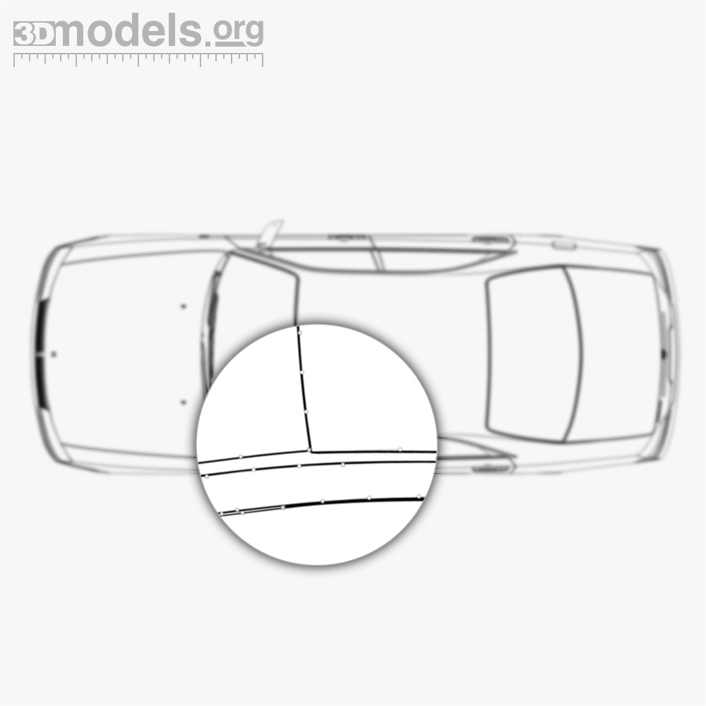 Nissan Cedric sedan 2004 Vector Blueprint - 3DModels.org