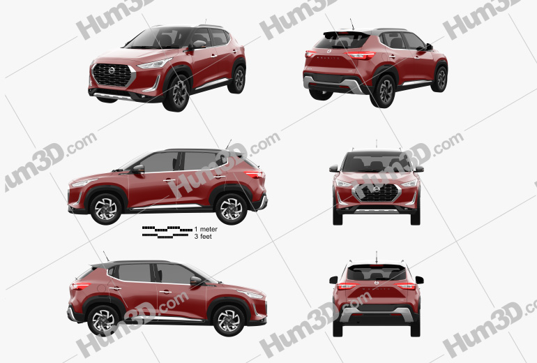 Nissan Magnite 2022 Blueprint Template - 3DModels.org