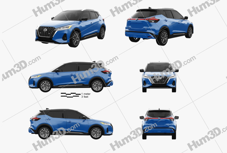 Nissan Kicks SR US-spec 2022 Blueprint Template - 3DModels.org