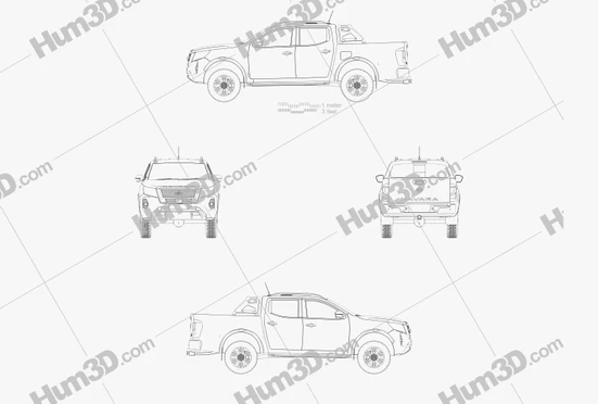 Nissan Navara blueprints Download in PNG - 3DModels.org