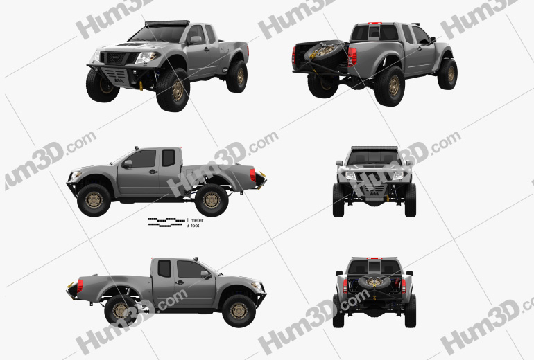 Nissan Frontier Desert Runner 2019 Blueprint Template - 3DModels.org