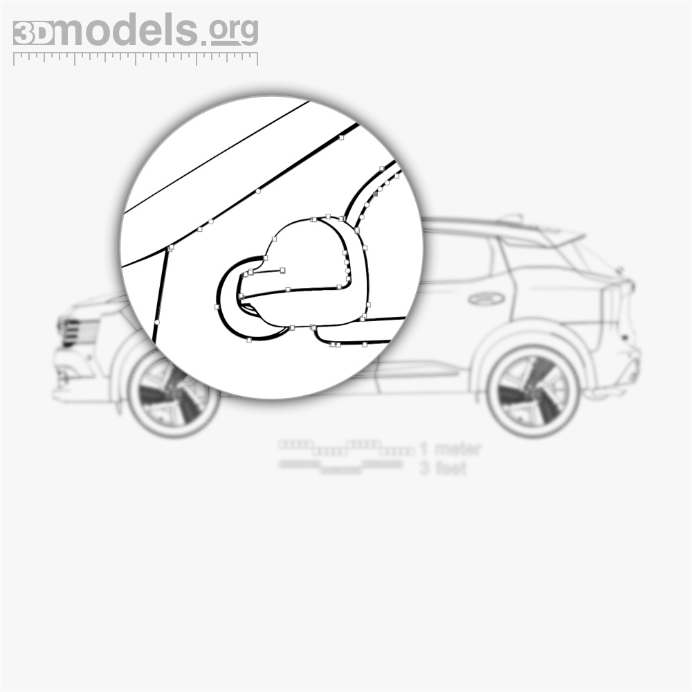 Nissan Kicks SR 2025 Vector Blueprint - 3DModels.org