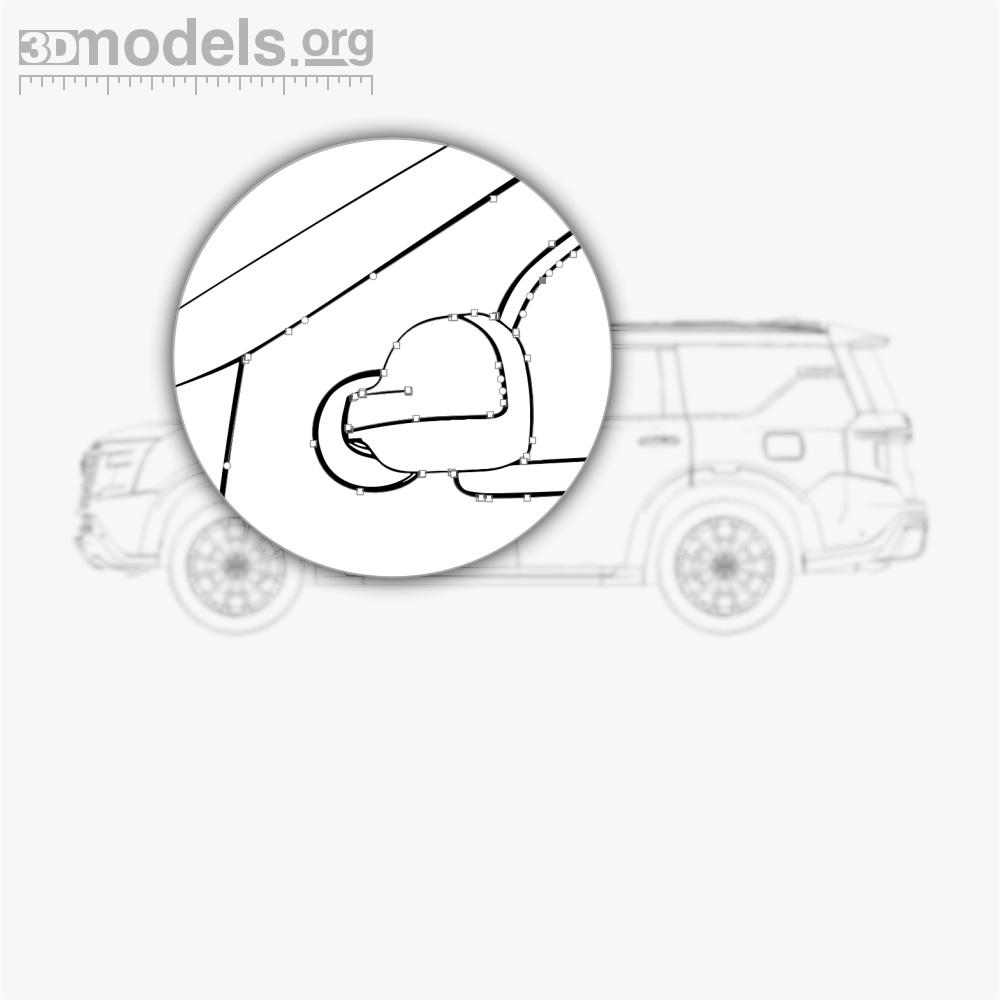 Nissan Armada Pro-4X 2025 Vector Blueprint - 3DModels.org