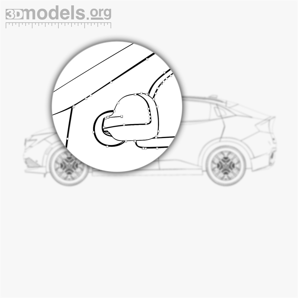 Nissan Leaf 2025 Vector Blueprint - 3DModels.org