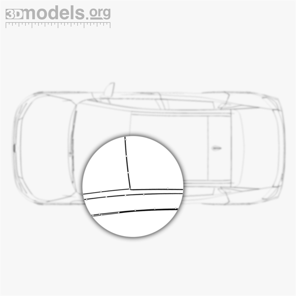 Nissan Leaf 2025 Vector Blueprint - 3DModels.org