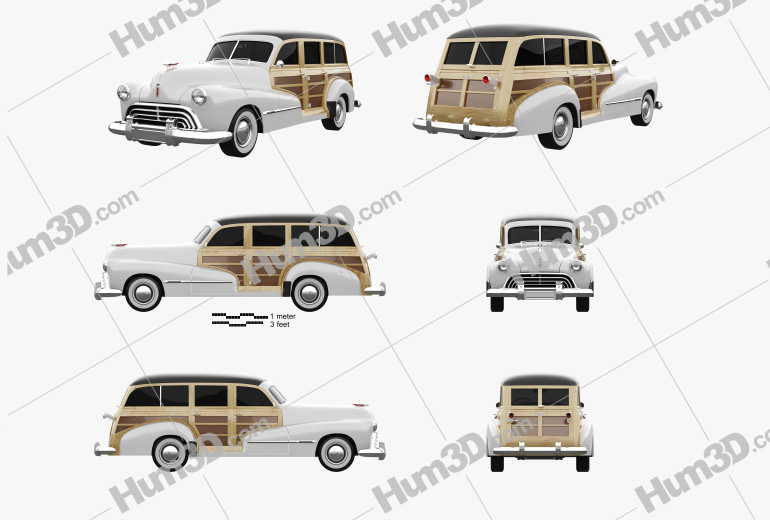 Oldsmobile Special 66/68 Station Wagon 1947 Blueprint Template ...