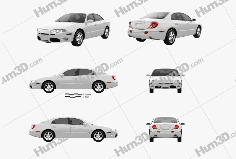 Oldsmobile Aurora 2003 Blueprint Template - 3DModels.org