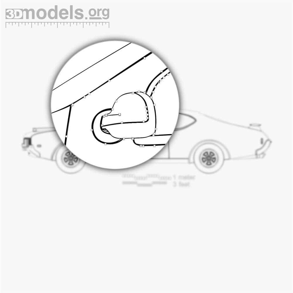 Oldsmobile Hurst 1969 Vector Blueprint - 3DModels.org