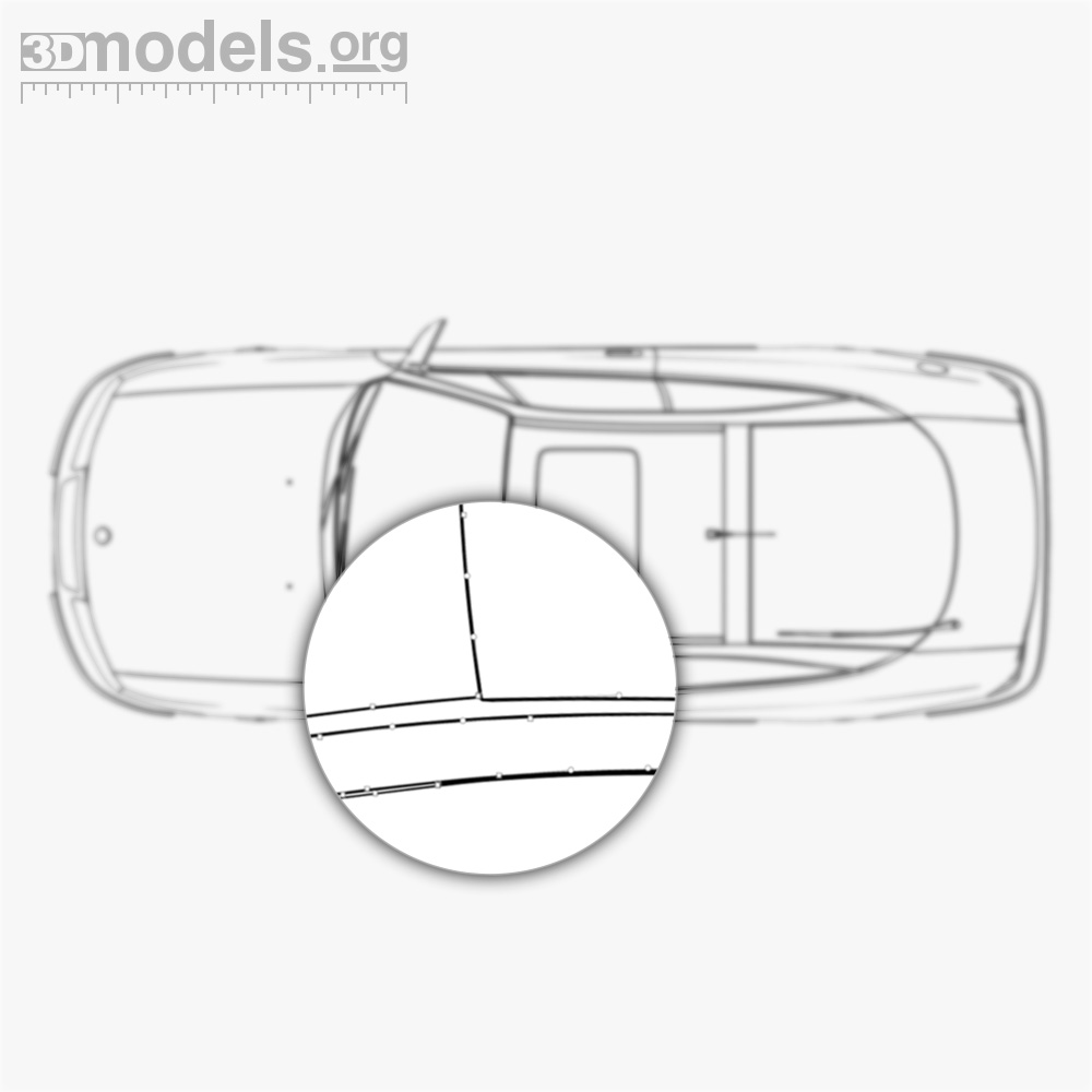 Opel Calibra 1997 Vector Blueprint - 3DModels.org