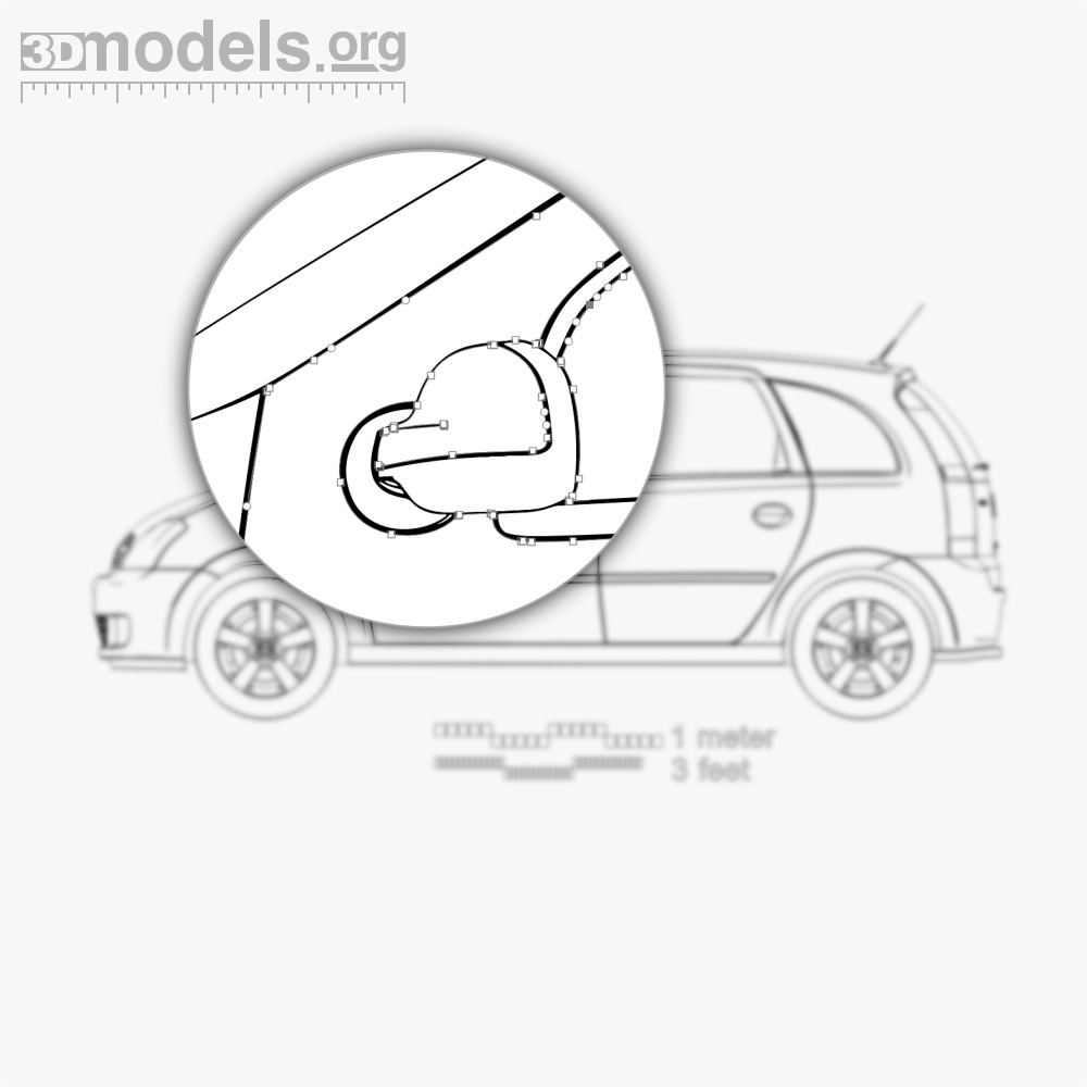 Opel Meriva (A) 2006 Vector Blueprint - 3DModels.org