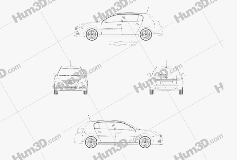 Opel Signum 2008 Blueprint - 3DModels.org