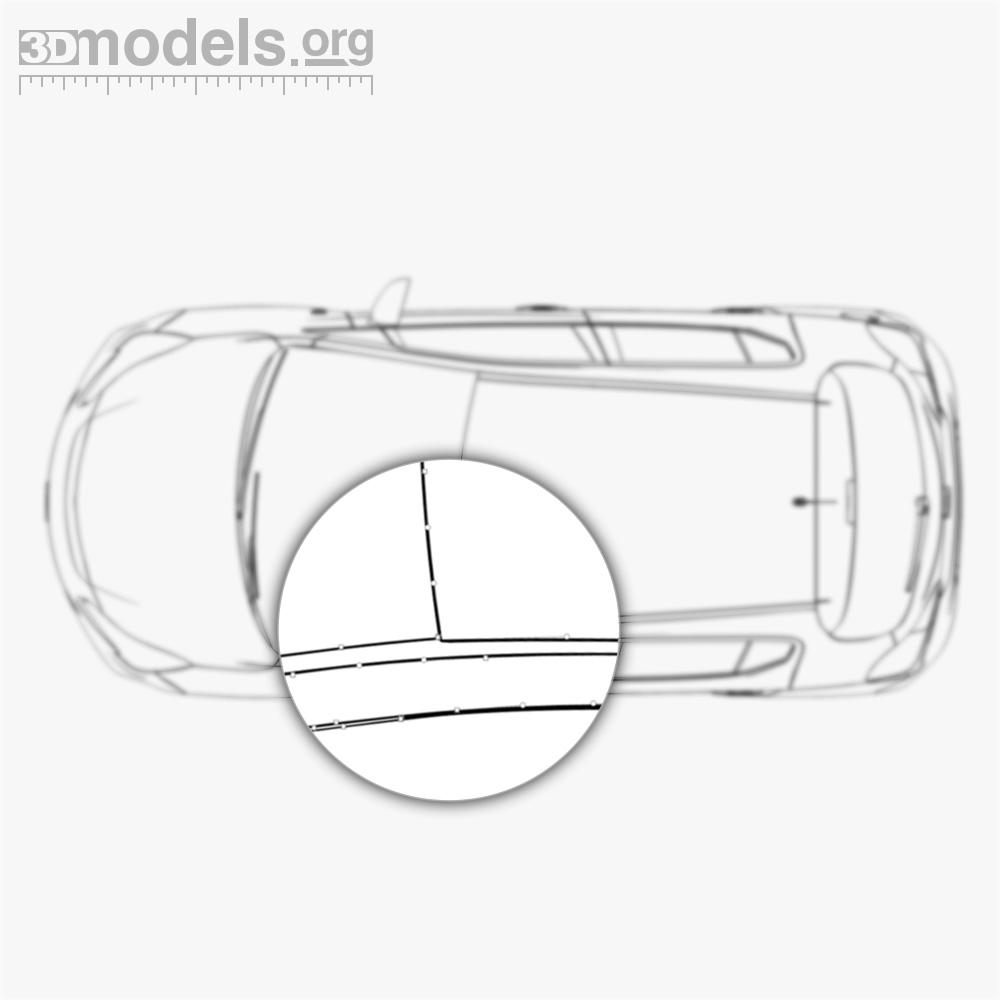 Opel Corsa (E) 5-door 2017 Vector Blueprint - 3DModels.org