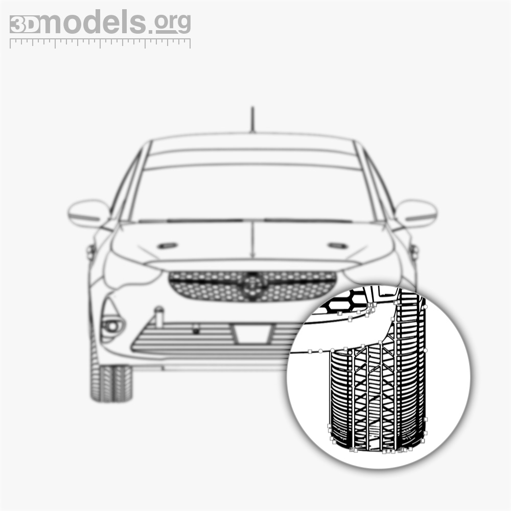 Opel Corsa e-Rally 2022 Vector Blueprint - 3DModels.org