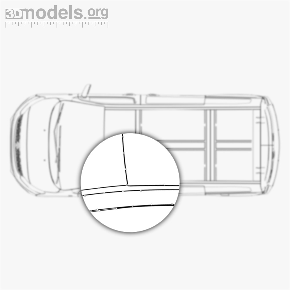 Opel Vivaro Crew Van L2 2022 Vector Blueprint - 3DModels.org