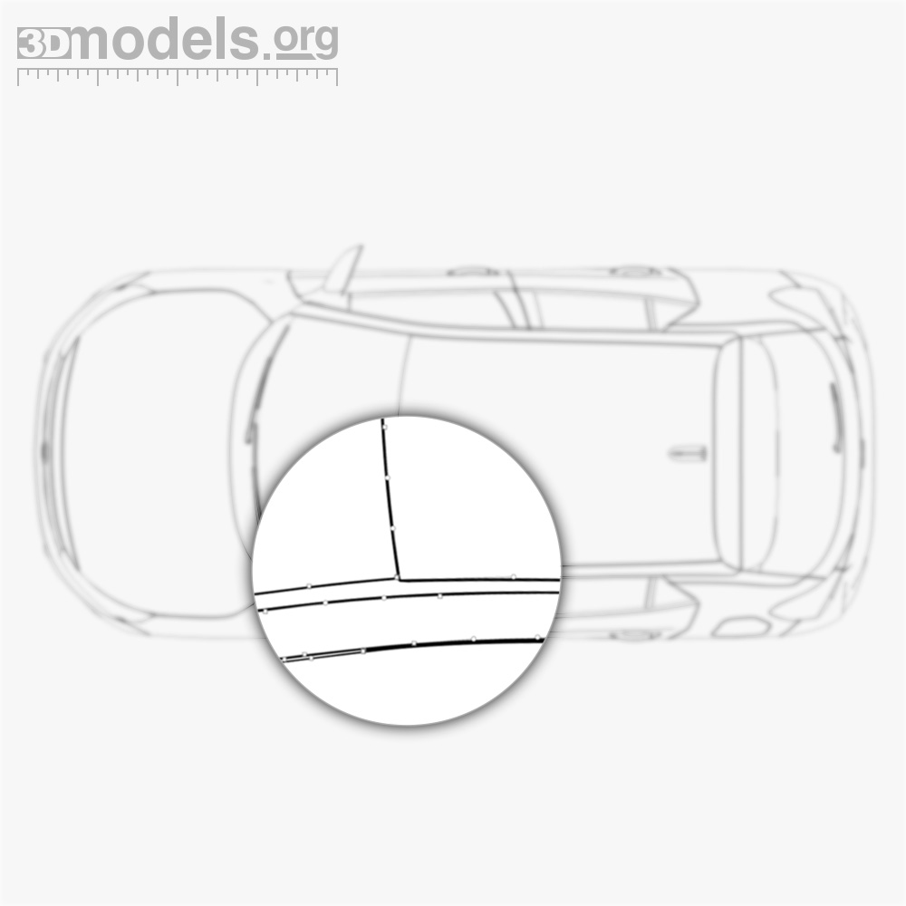 Opel Corsa Electric 2025 Vector Blueprint - 3DModels.org