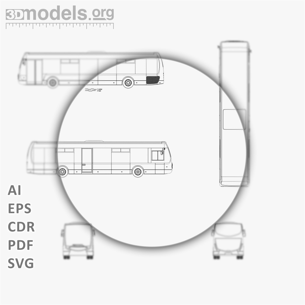 Optare Tempo bus 2011 Vector Blueprint - 3DModels.org