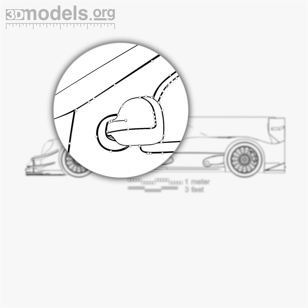 Oreca 07 LMP2 2017 Vector Blueprint - 3DModels.org