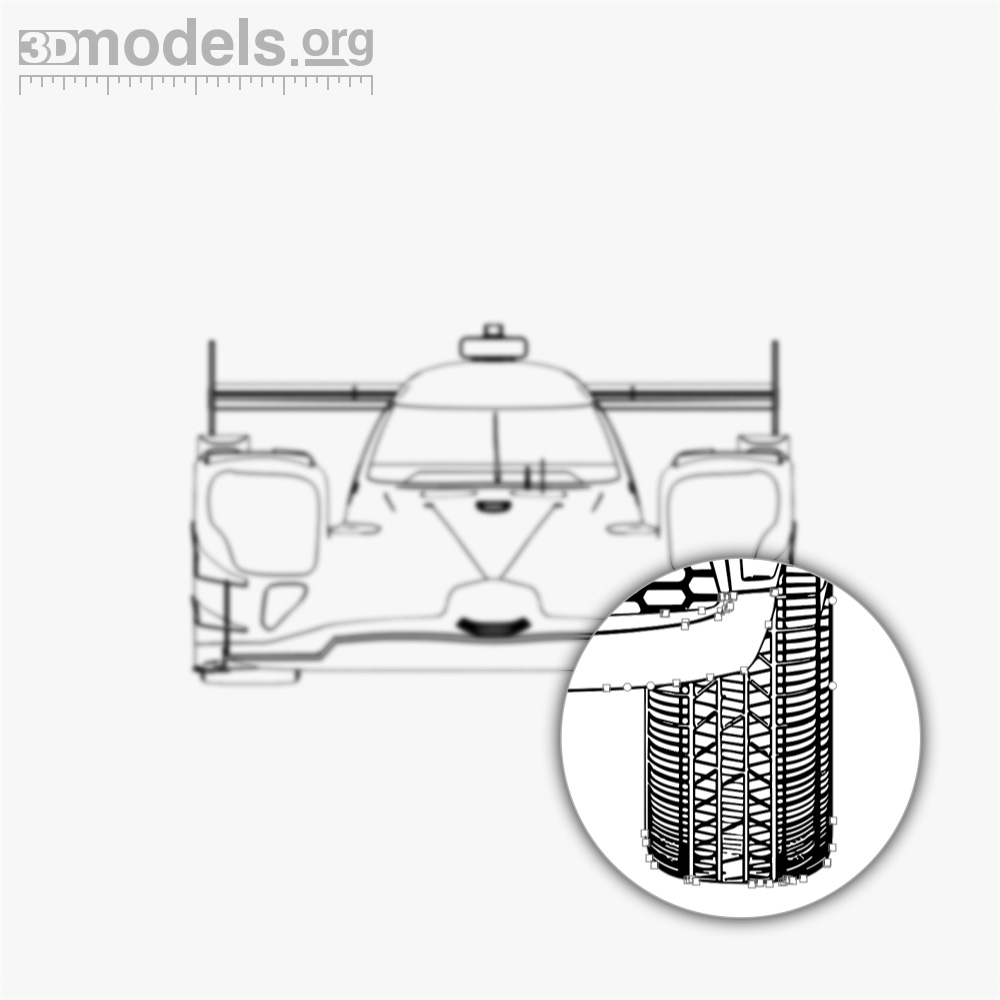 Oreca 07 LMP2 2017 Vector Blueprint - 3DModels.org