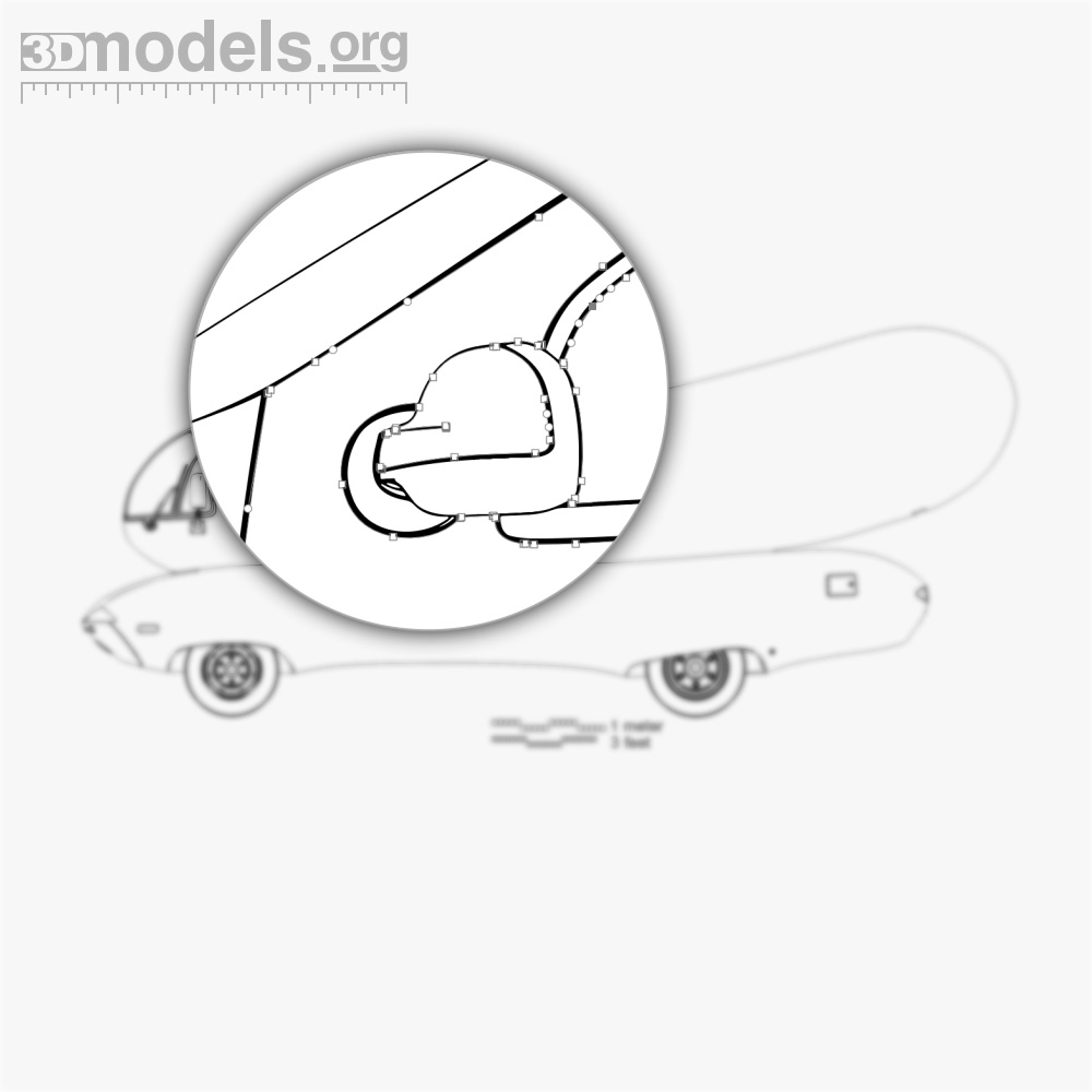 Oscar Mayer Wienermobile 2012 Vector Blueprint - 3DModels.org
