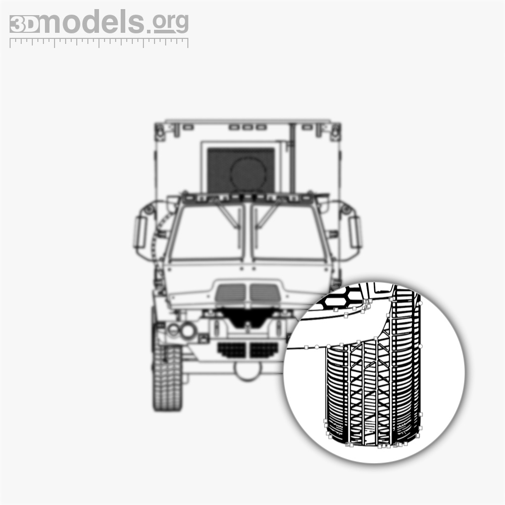 Oshkosh FMTV M1087 A1P2 Camión Van Expansible 2014 Plano Vectorial ...