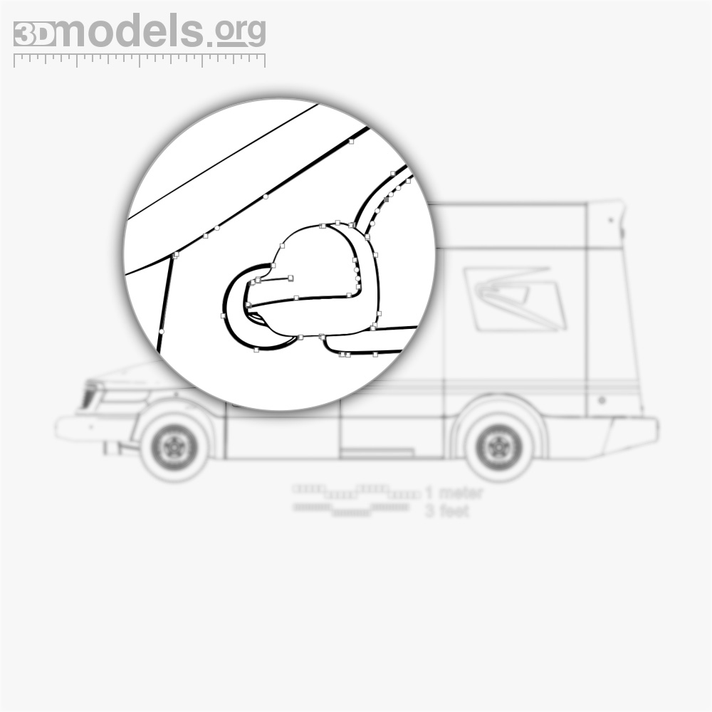 Oshkosh NGDV USPS Fourgon 2025 Plan Vectoriel - 3DModels.org