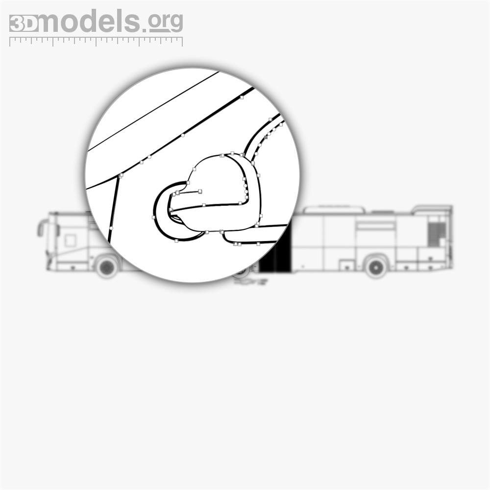 Otokar Kent C Articulated Bus 2015 Vector Blueprint - 3DModels.org