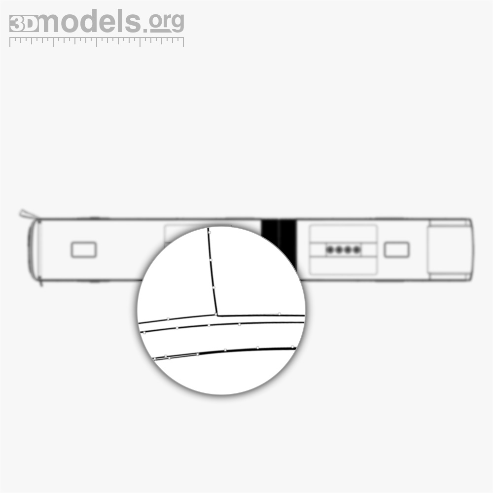 Otokar Kent C Articulated Bus 2015 Vector Blueprint - 3DModels.org