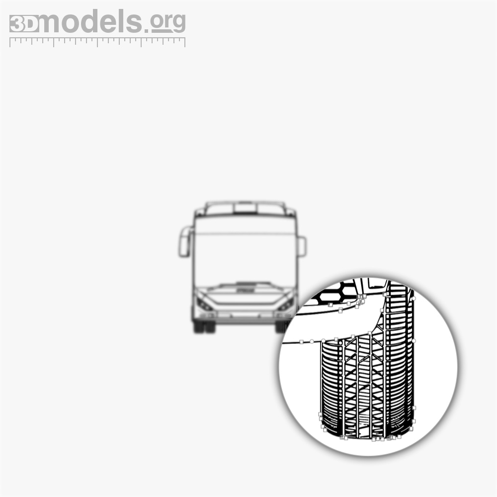 Otokar Kent C Articulated Bus 2015 Vector Blueprint - 3DModels.org