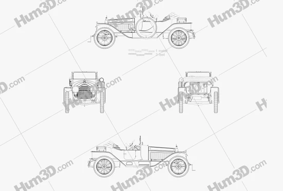 Vintage car blueprints Download in PNG - 3DModels.org