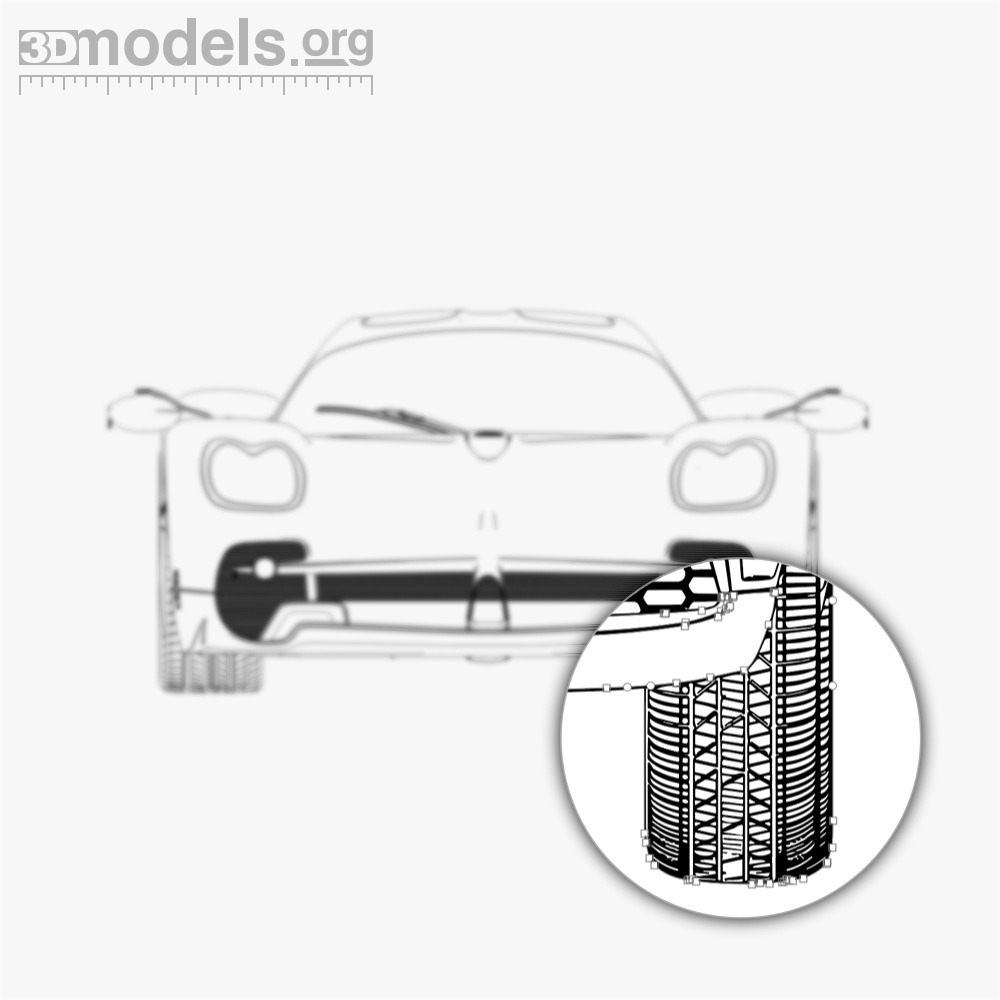 Pagani Utopia 2025 Vector Blueprint - 3DModels.org