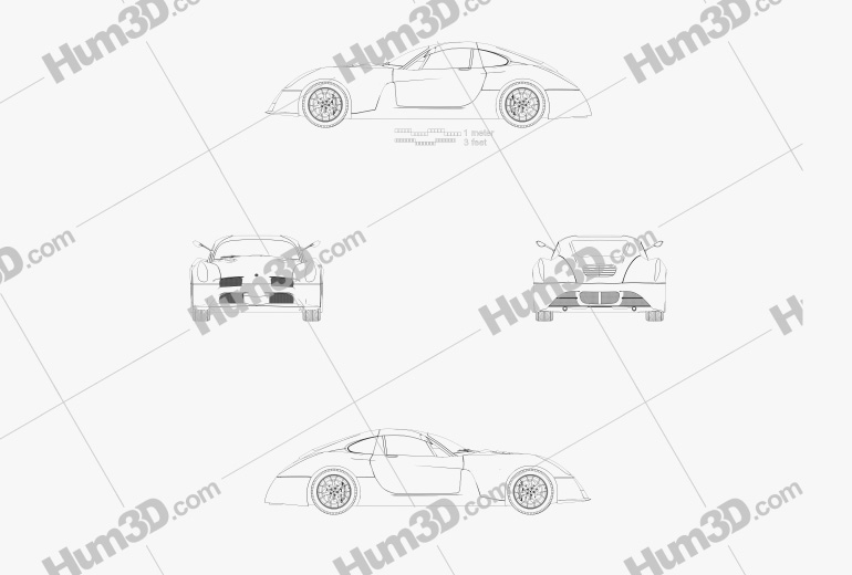 Panoz Abruzzi 2011 Blueprint - 3DModels.org
