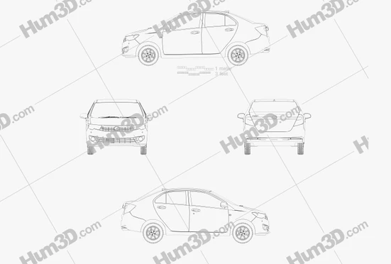 Perodua blueprints Download in PNG - 3DModels.org