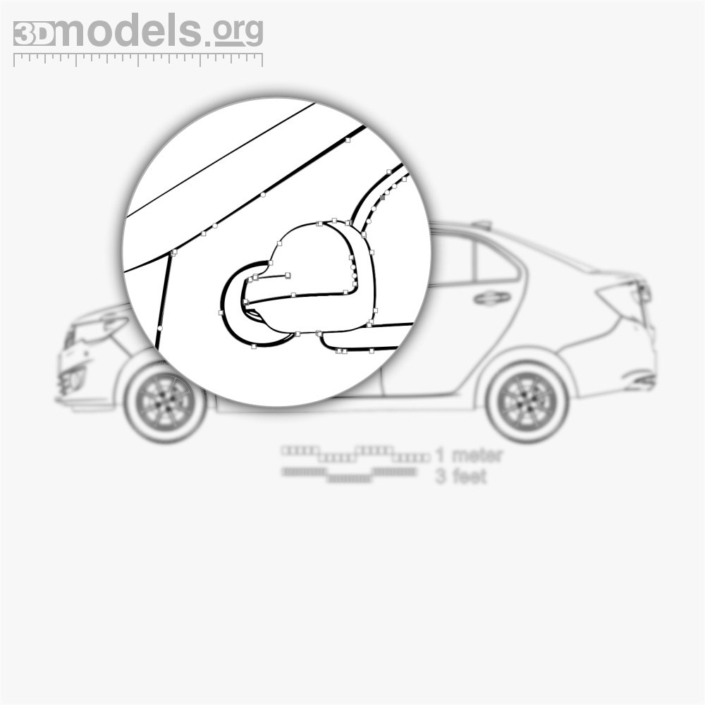 Perodua Bezza 2017 Vector Blueprint - 3DModels.org