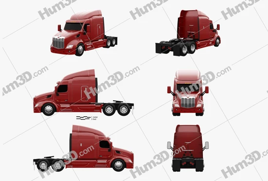 Peterbilt blueprints Download in PNG - 3DModels.org