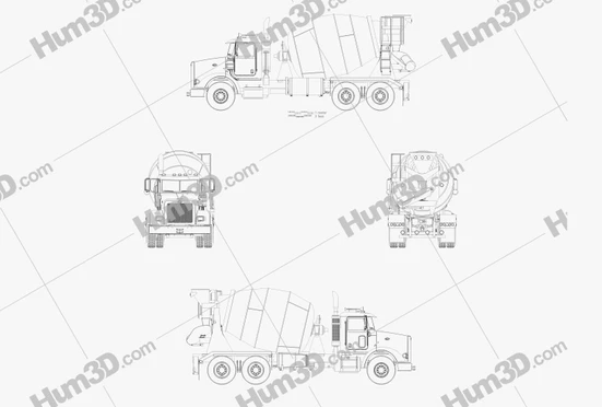 Peterbilt blueprints Download in PNG - 3DModels.org