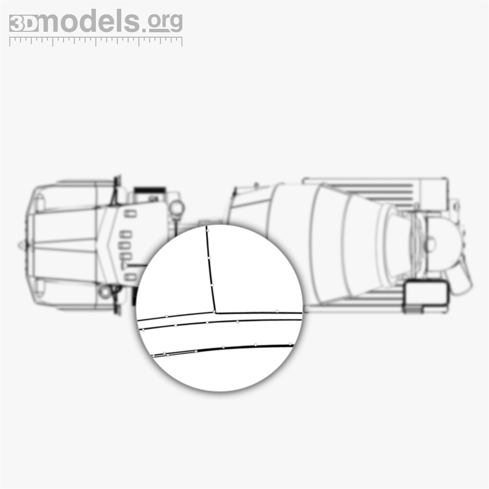 Peterbilt 365 Mixer Truck 2015 Vector Blueprint - 3DModels.org