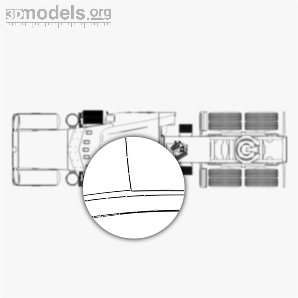 Peterbilt 389 Tractor Truck 2015 Vector Blueprint - 3DModels.org