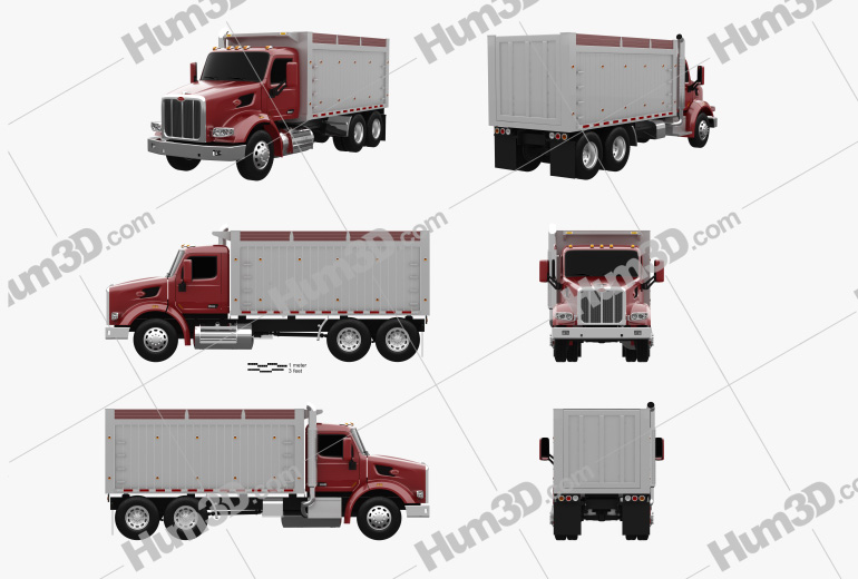 Peterbilt 567 Tipper Truck 2019 Blueprint Template - 3DModels.org