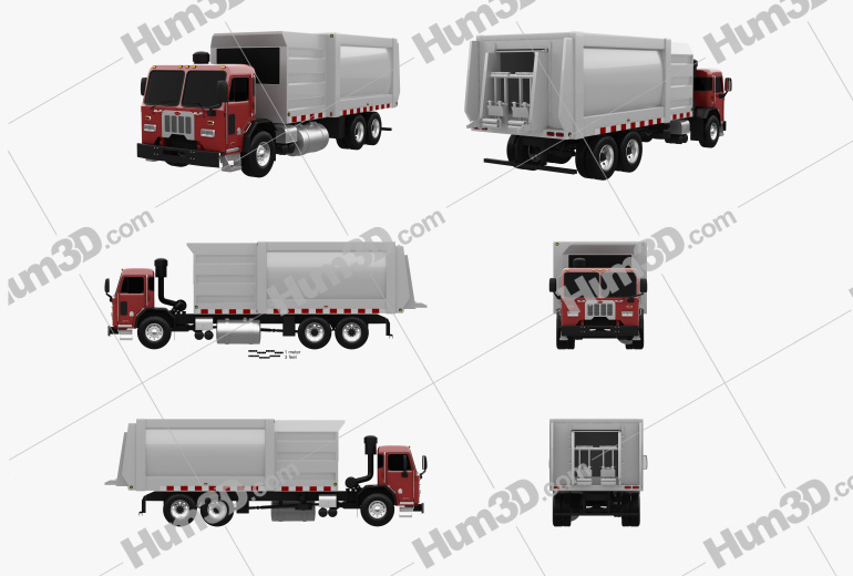 Peterbilt 320 Garbage Truck 2015 Blueprint Template - 3DModels.org