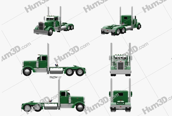 Peterbilt blueprints Download in PNG - 3DModels.org