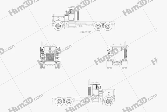 Peterbilt blueprints Baixar em PNG - 3DModels.org