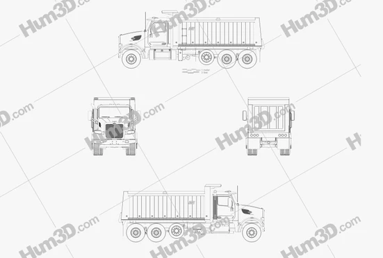 Peterbilt blueprints Download in PNG - 3DModels.org