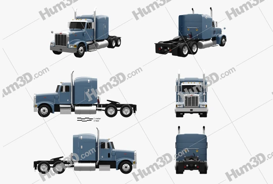 Peterbilt blueprints Download in PNG - 3DModels.org