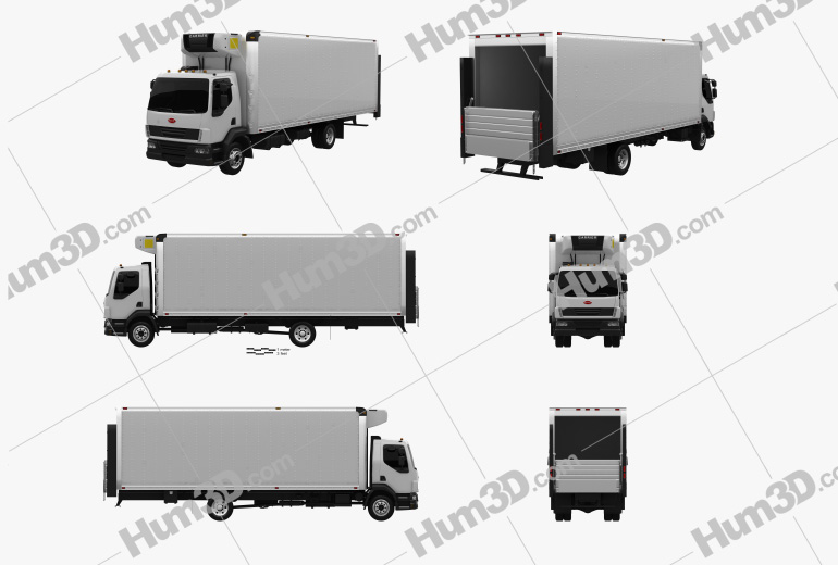 Peterbilt 220 Refrigerator Truck 2015 Blueprint Template - 3DModels.org