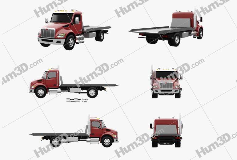 Peterbilt 537 Tow Truck 2022 Blueprint Template - 3DModels.org