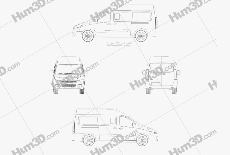 Peugeot Expert II Combi L2H2 2011 Plano - 3DModels.org