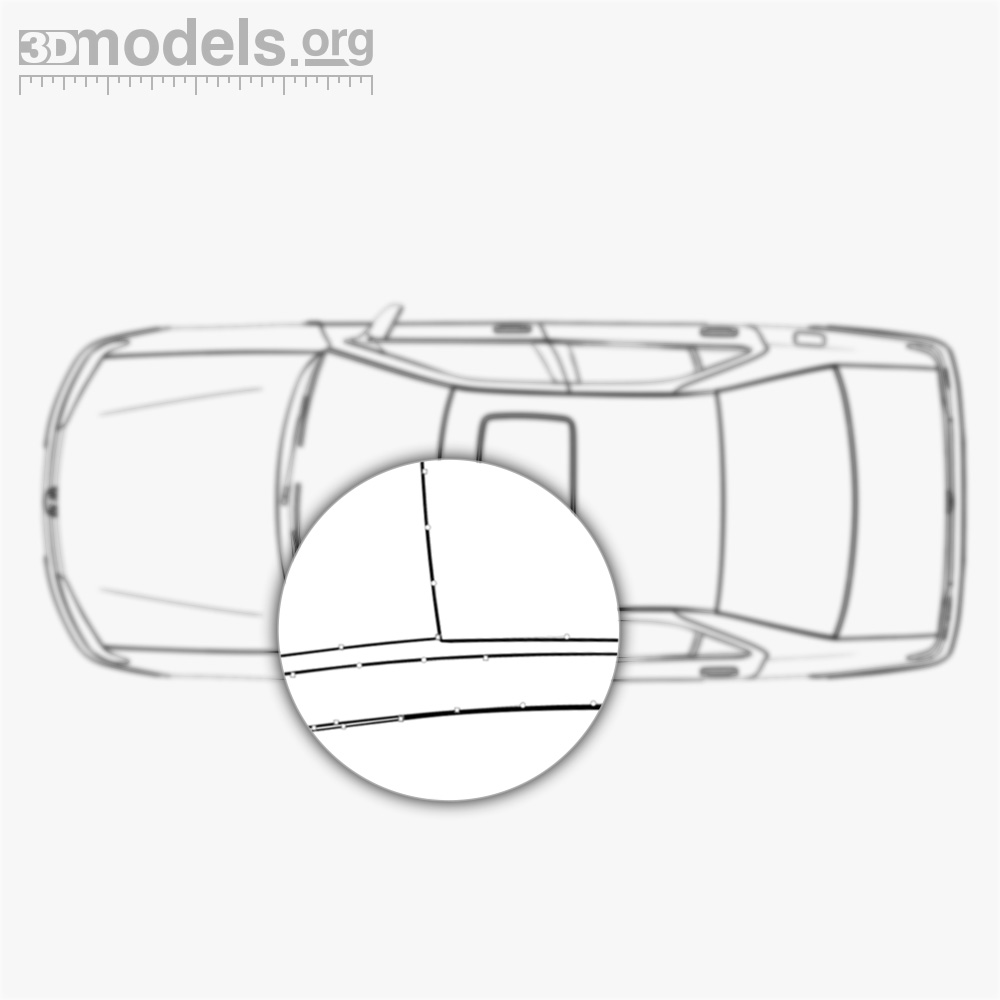 Peugeot 406 sedan 2008 Vector Blueprint - 3DModels.org